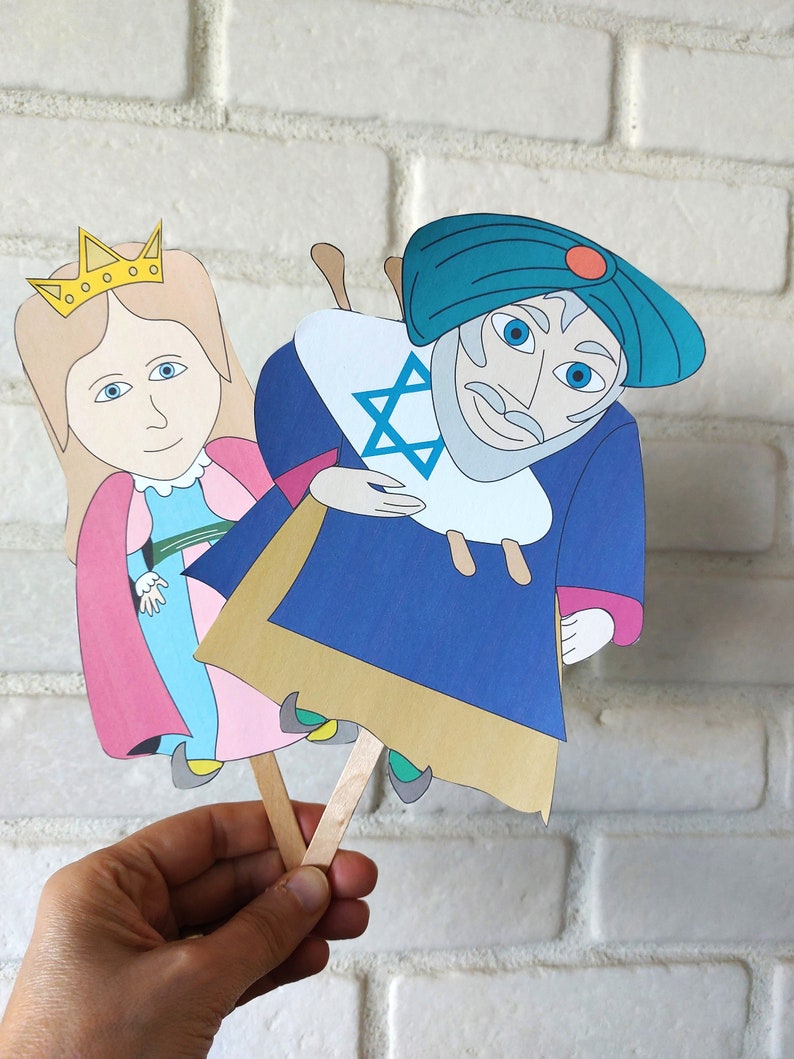 11 Printable Purim Puppets, Instant Download, Purim Download, Stick ...