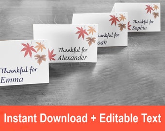 Autumn Leaf Table Cards Autumn Leaf Table Tents Autumn - Etsy