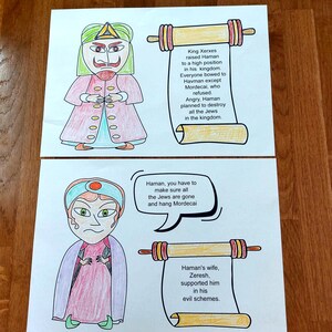 Printable Purim Megillat Esther, Coloring Book Book of Esther for Kids ...