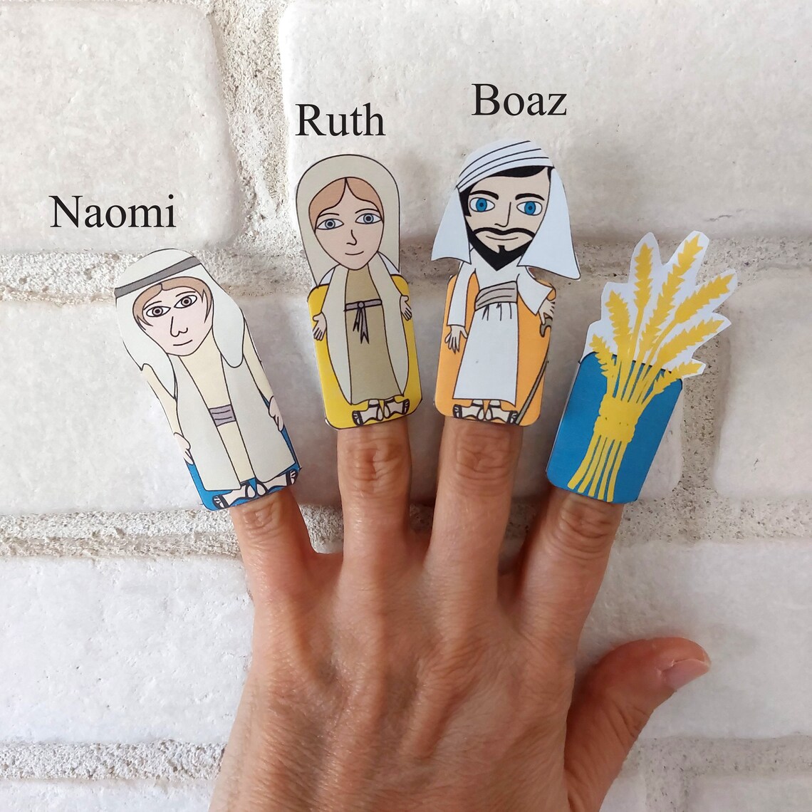 Printable Book of Ruth Finger Puppets Instant Download Bible | Etsy