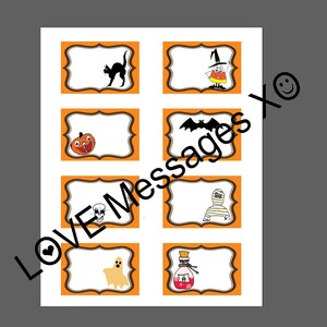 Lunch Box Notes, Halloween, 16 Lunch Cards, DIY Halloween , Instant ...