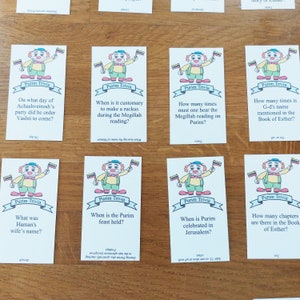 Purim Game , 54 Trivia Cards, Family Game, Instant Download, Printable ...