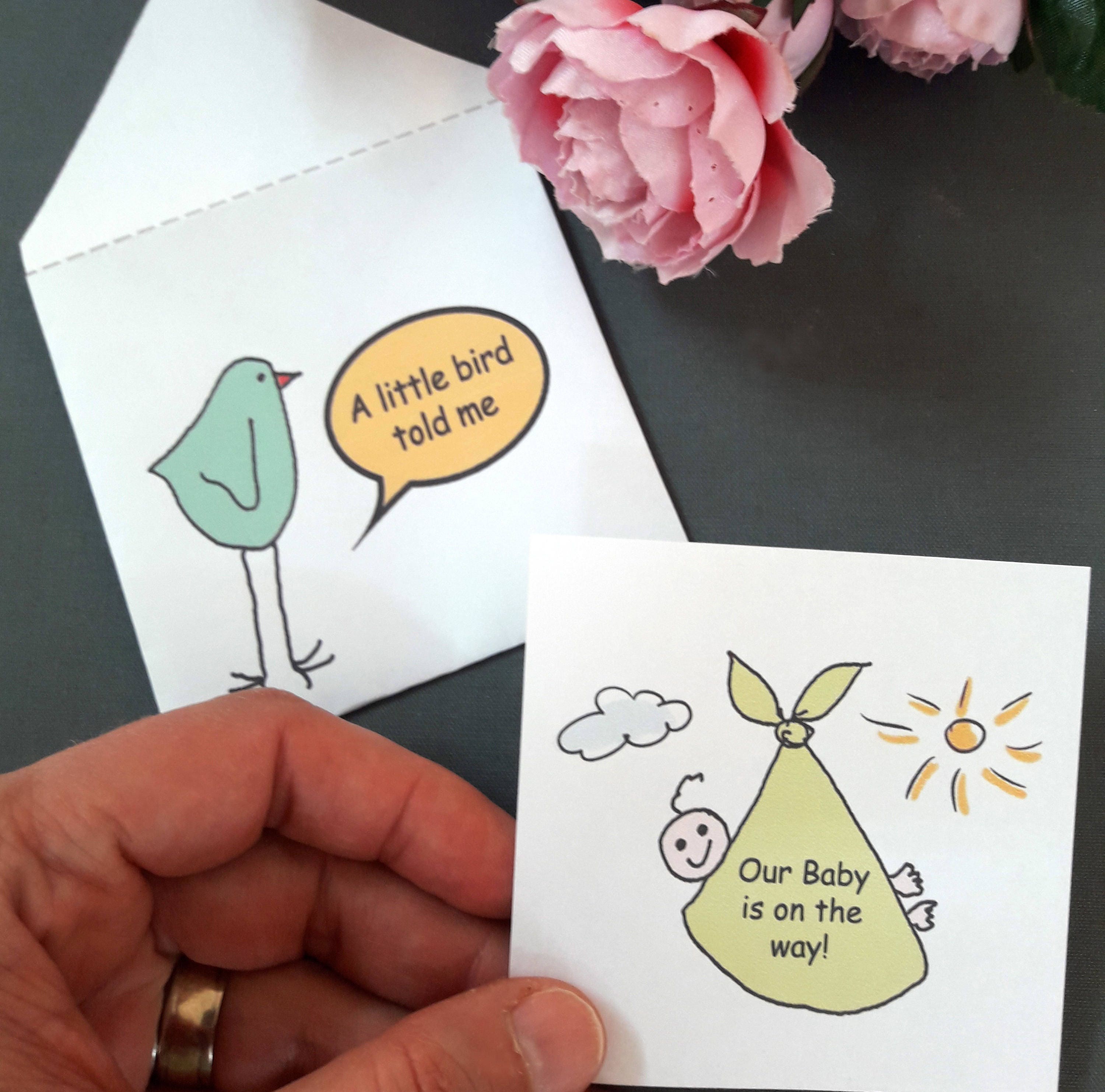 Baby is on the Way, Printable, Digital Card, Announce Pregnancy, We're ...