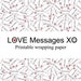 Printable Wrapping Paper, I Love You Postcard, Gift Wrap for Husband ...