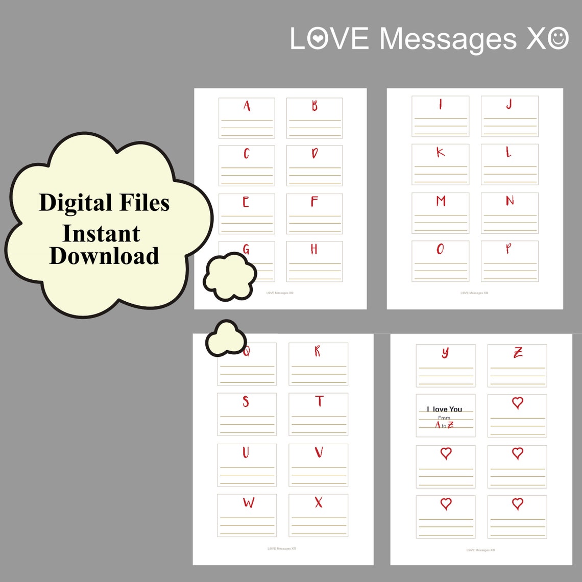 Printable Love Notes Romantic Cards Anniversary Gift for - Etsy