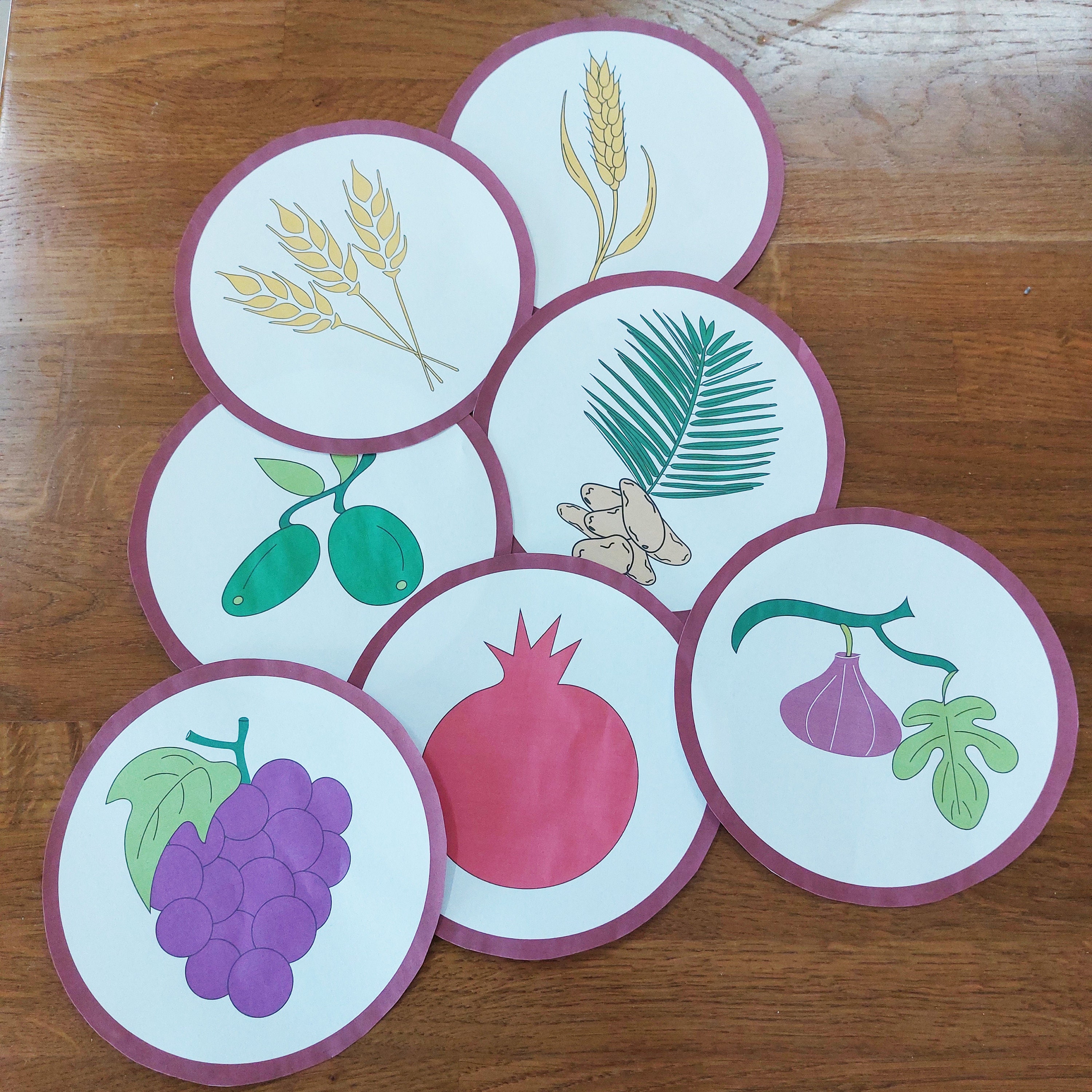 Printable Seven Species of Israel Shivat Haminim Instant - Etsy