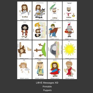 Easter Story Puppets for Kids, Instant Download, Bible Story, Palm ...