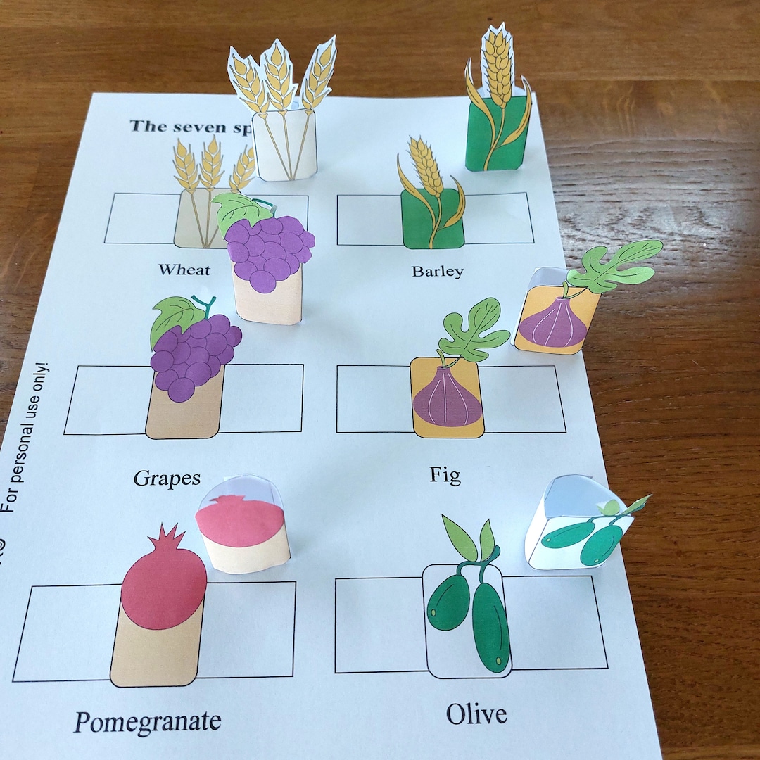 Seven Species Printable Activity for Kids - Shavuot and Tu Bishvat ...