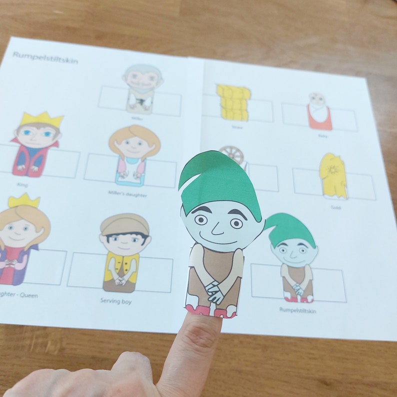 Rumpelstiltskin Printable Finger Puppets Activity, Cut and Create ...