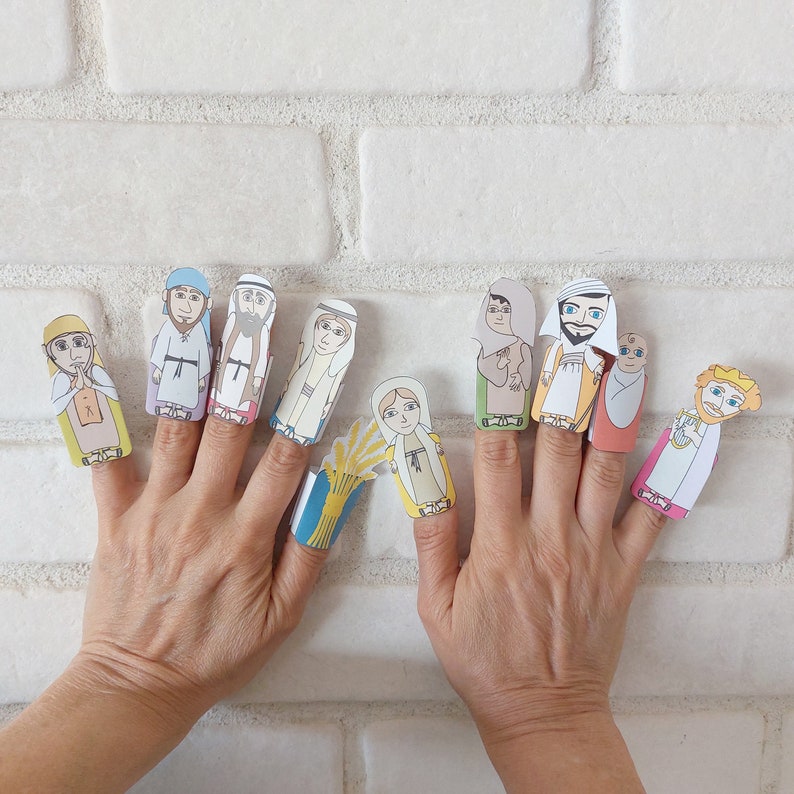 Printable Book of Ruth Finger Puppets Instant Download Bible | Etsy