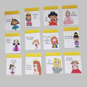 Princess Lunch Box Notes ,12 Lunch Cards, Instant Download, Girl Lunch ...