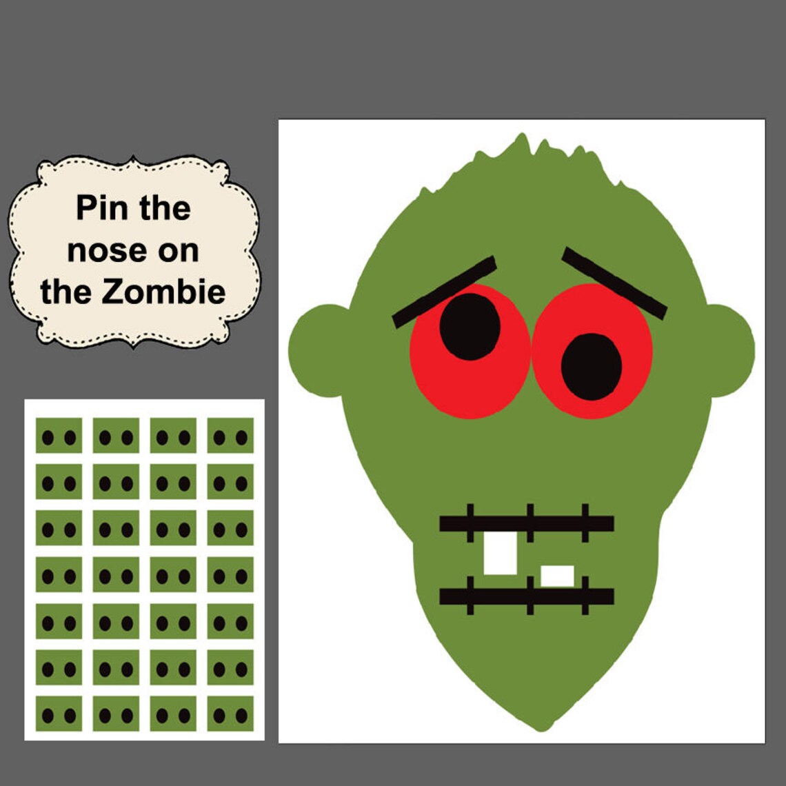 Halloween Printable Game Pin the Nose Game Instant Download - Etsy