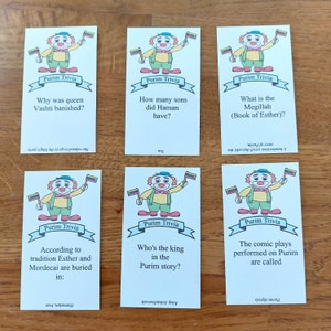 Purim Game , 54 Trivia Cards, Family Game, Instant Download, Printable ...