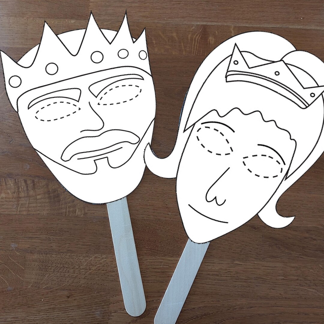 11 Printable Purim Masks Black and White Templates, Print and Color DIY ...