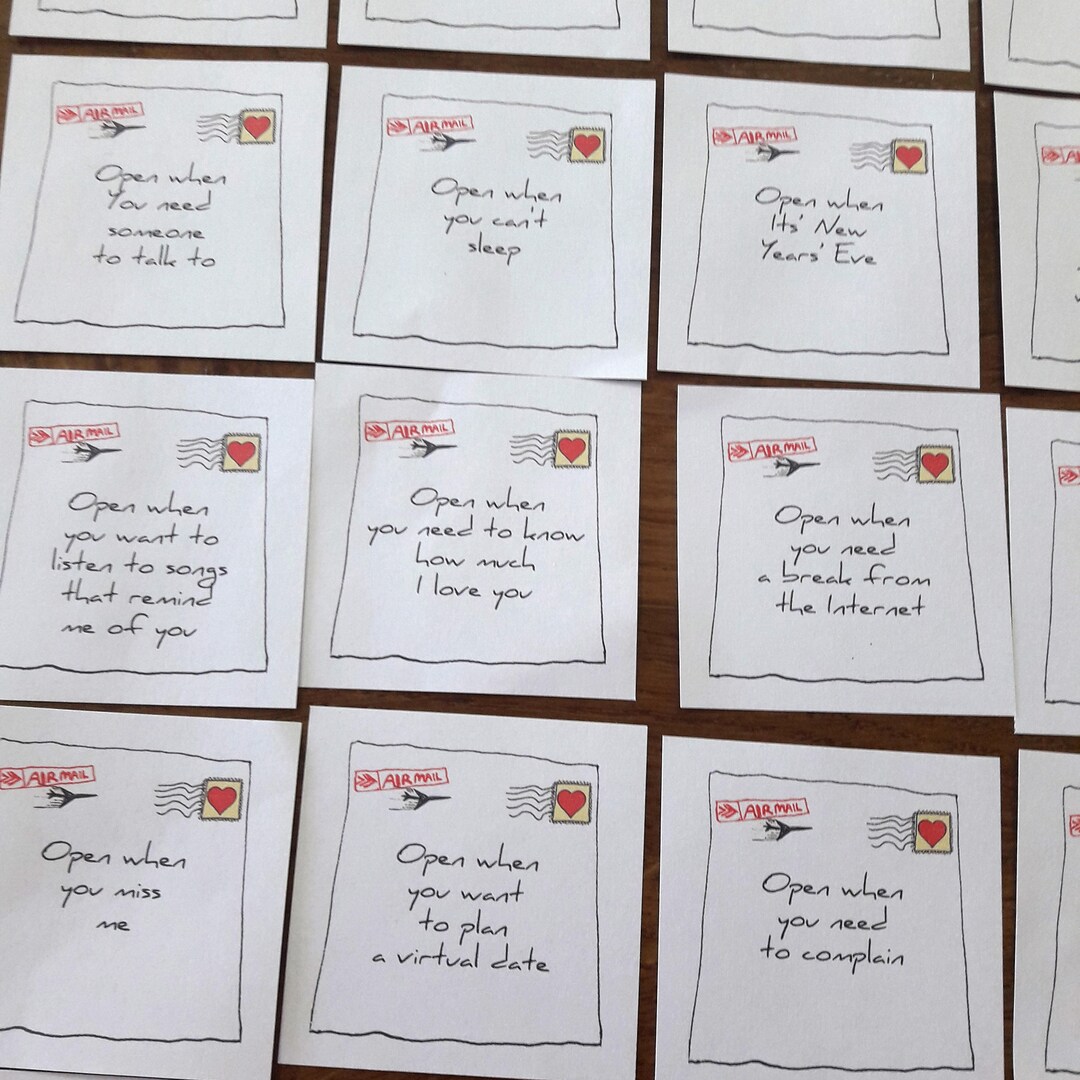 Open When Letters Printable - 48 Envelope Labels, Long Distance Gift ...