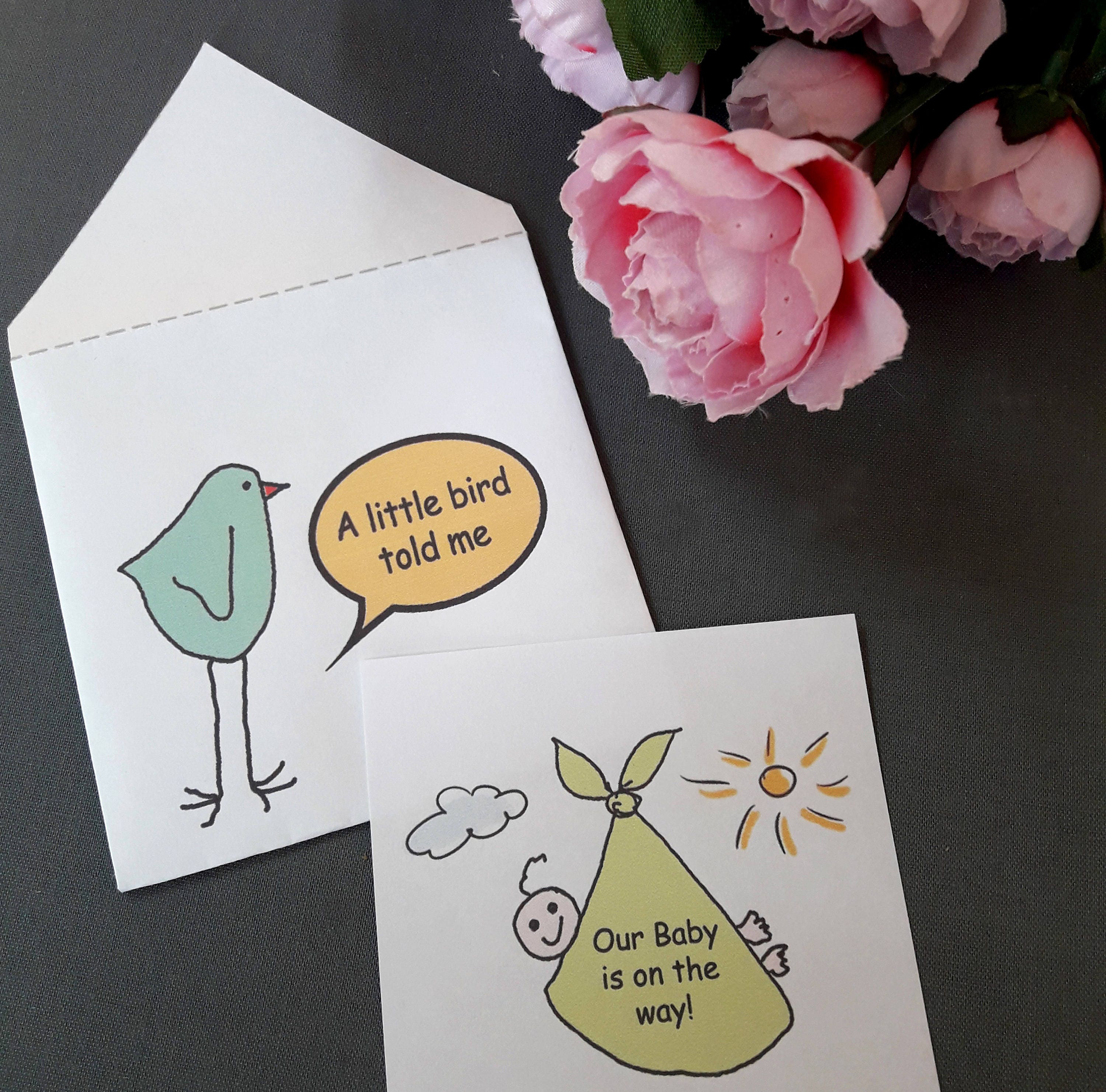 Baby is on the Way, Printable, Digital Card, Announce Pregnancy, We're ...