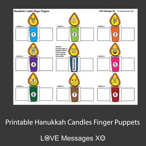 Printable Hanukkah Nine Candles Finger Puppets Gift for Kids - Etsy