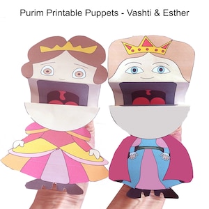 11 Printable Purim Puppets, Instant Download, Purim Download, Mouth ...