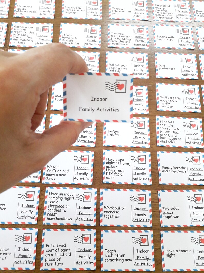 60 Indoor Family Activities, Printable, Editable, Instant Download ...
