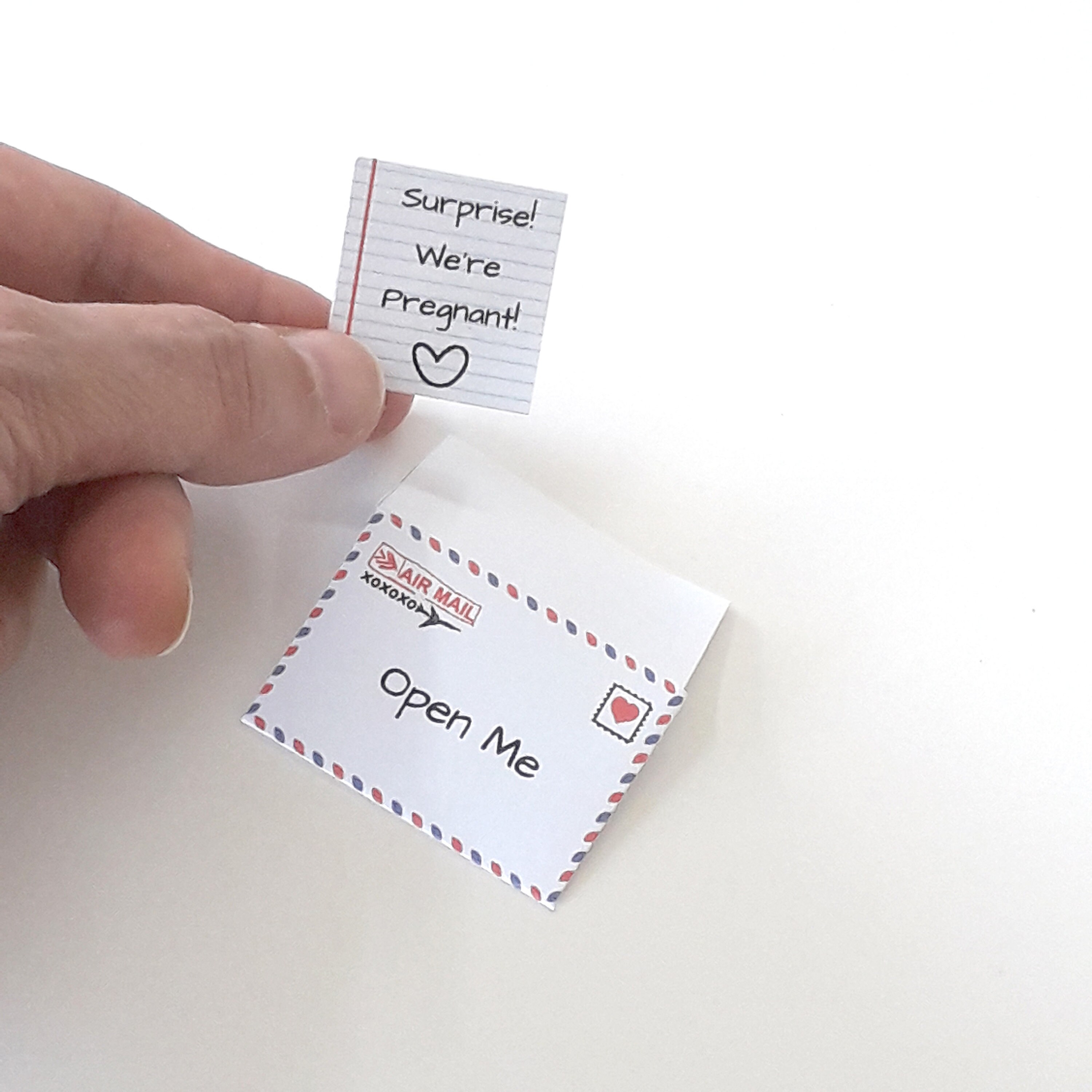 We're Pregnant, Mini Printable Pregnancy Reveal Card and Envelop for ...