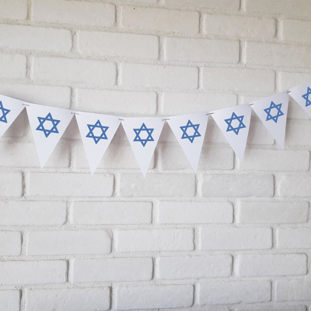 Star of David Garland, Jewish Printable, Yom Haatzmaut Party, Israel ...