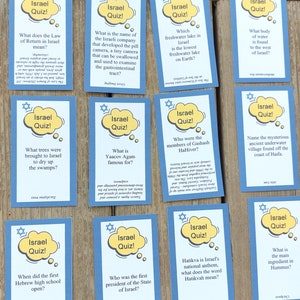 Israel Quiz Game , 100 Trivia Cards, Family Game,printable and Editable ...