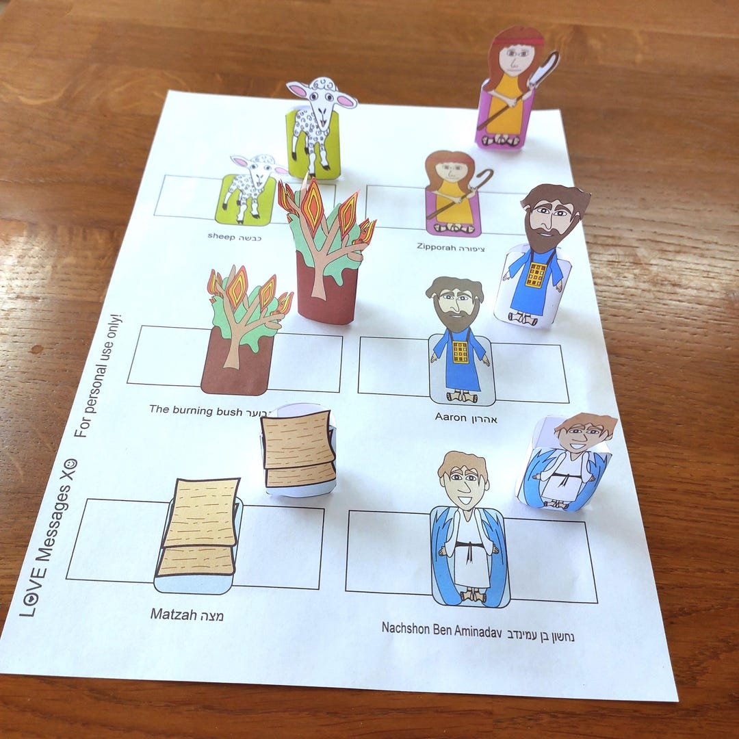 Printable Passover Finger Puppets to Act Out the Exodus Story, A ...