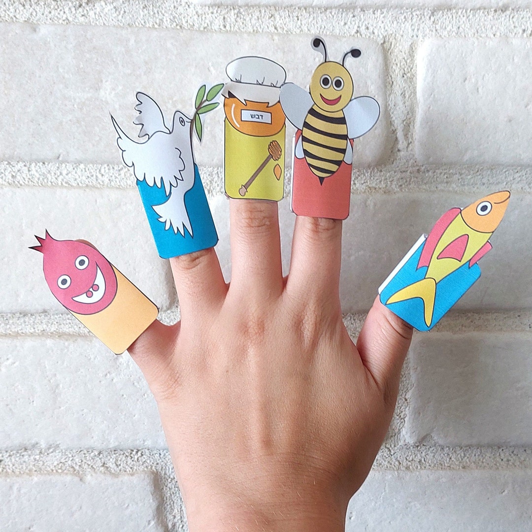 Rosh Hashanah 10 Finger Puppets , Printable PDF, Instant Download ...