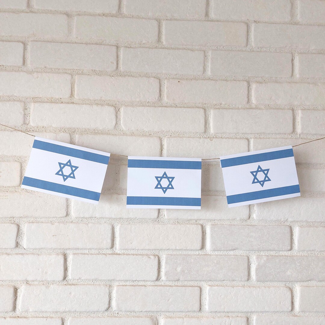 Printable DIY Israel Flag, Digital File, Yom Haatzmaut Party Decoration ...