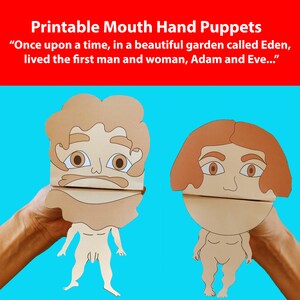 Adam and Eve Bible Story Printable Open Mouth Puppets for Kids, the ...