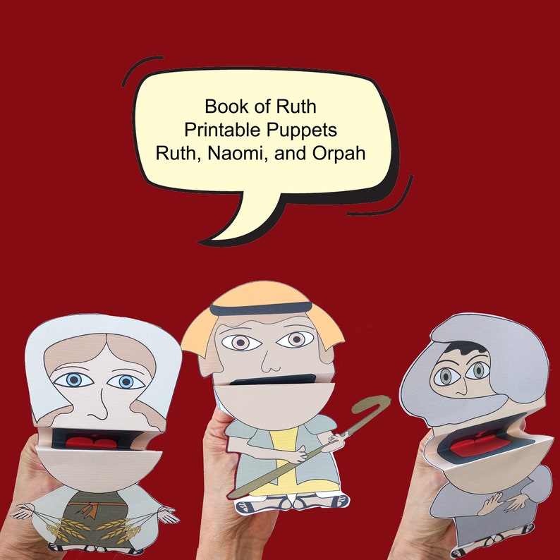 Printable Book of Ruth Puppets, Instant Download, Shavuot Download ...