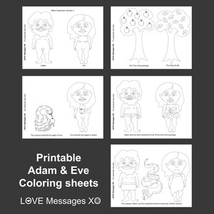 Adam and Eve Bible Story Printable Puppet Play Set, Instant Download ...