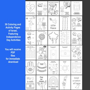 Printable Yom Ha'atzmaut Activity Pages and Crafts for Kids, 30 Pages ...