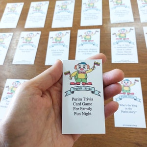Purim Game , 54 Trivia Cards, Family Game, Instant Download, Printable ...