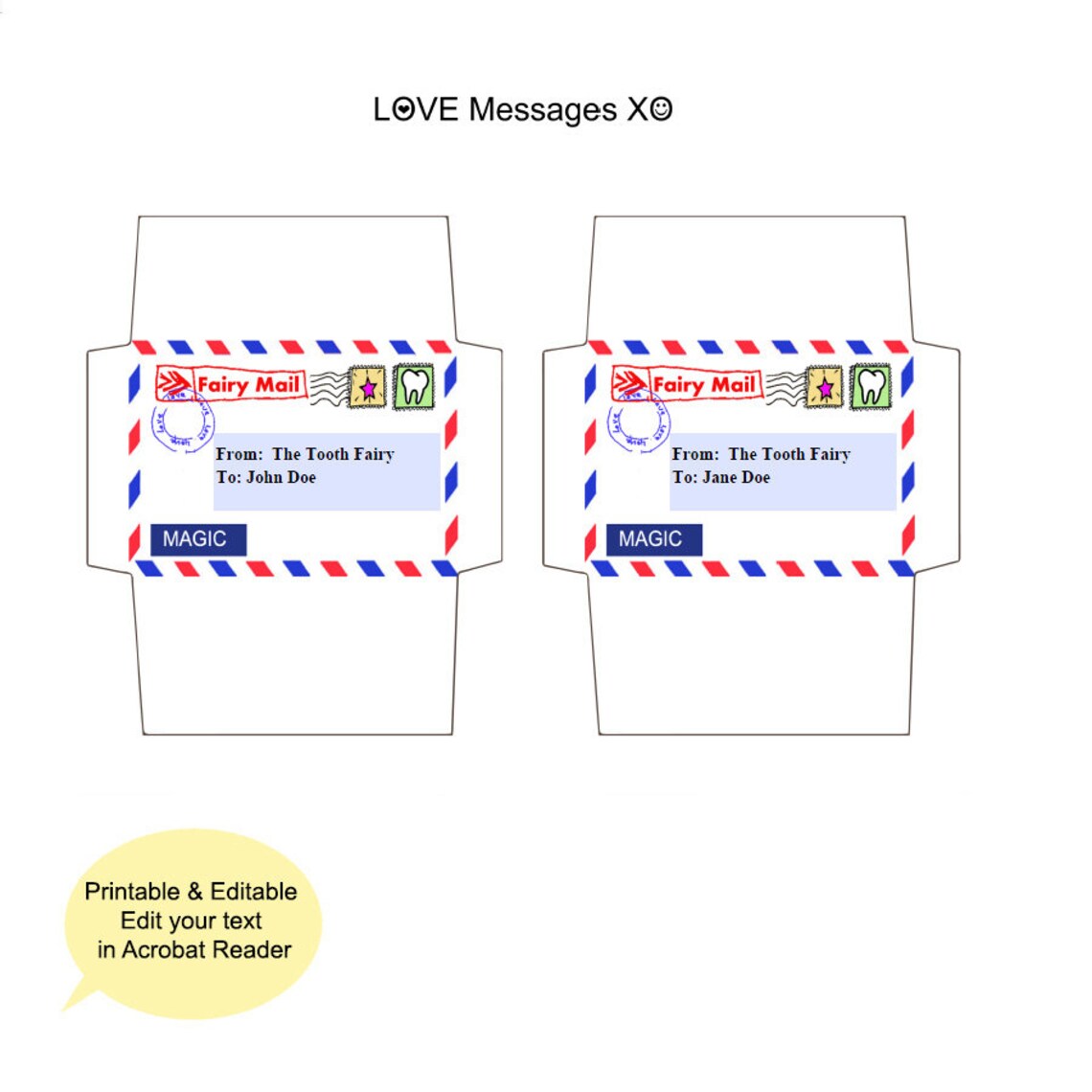 Tooth Fairy Letter Tooth Envelope Tooth Certificate - Etsy