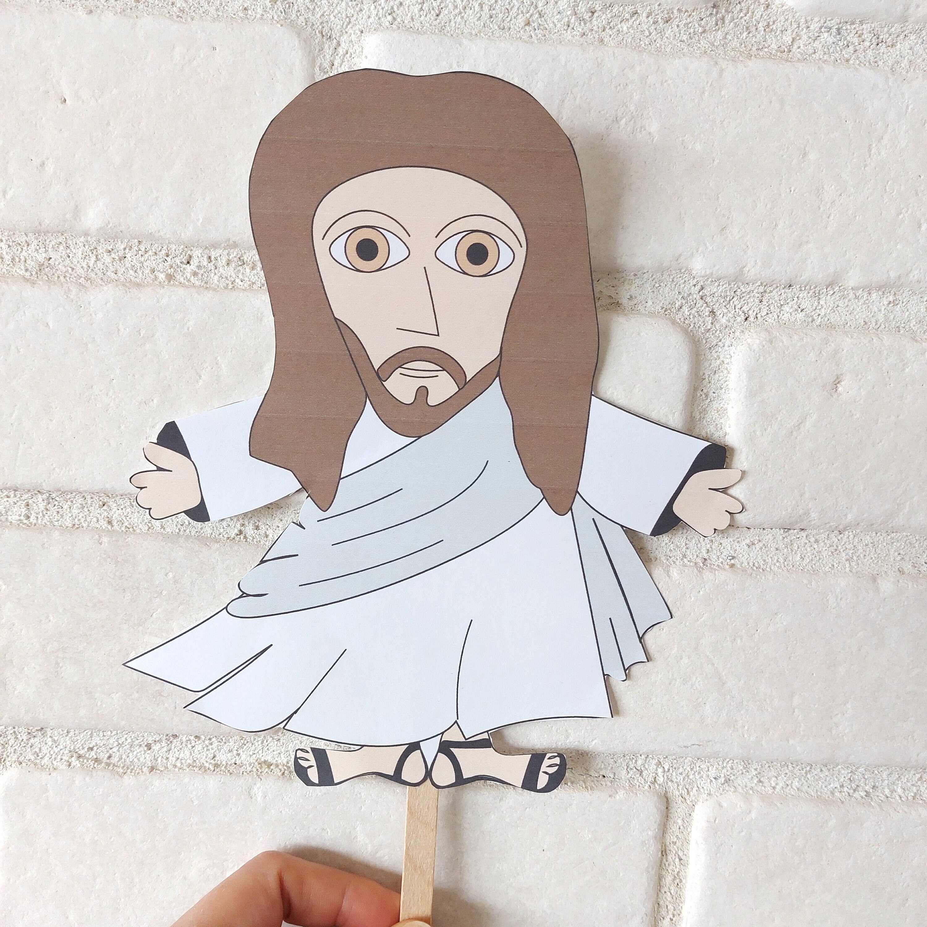 Bible Puppets Easter Story Stick Puppets for Kids, Jesus Printable ...