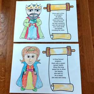 Printable Purim Megillat Esther, Coloring Book Book of Esther for Kids ...