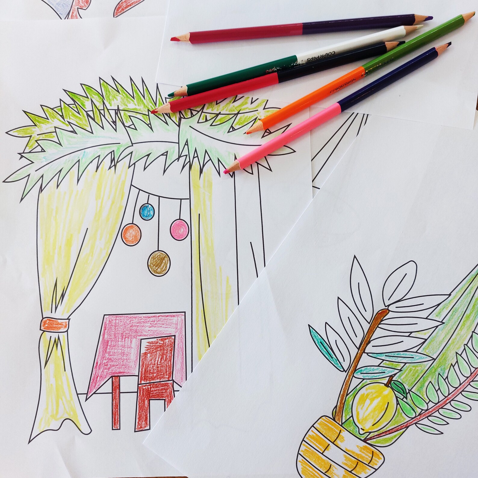 Rosh Hashanah, Sukkot, Simchat Torah, 18 Kids Coloring Pages Activities ...