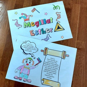 Printable Purim Megillat Esther, Coloring Book Book of Esther for Kids ...