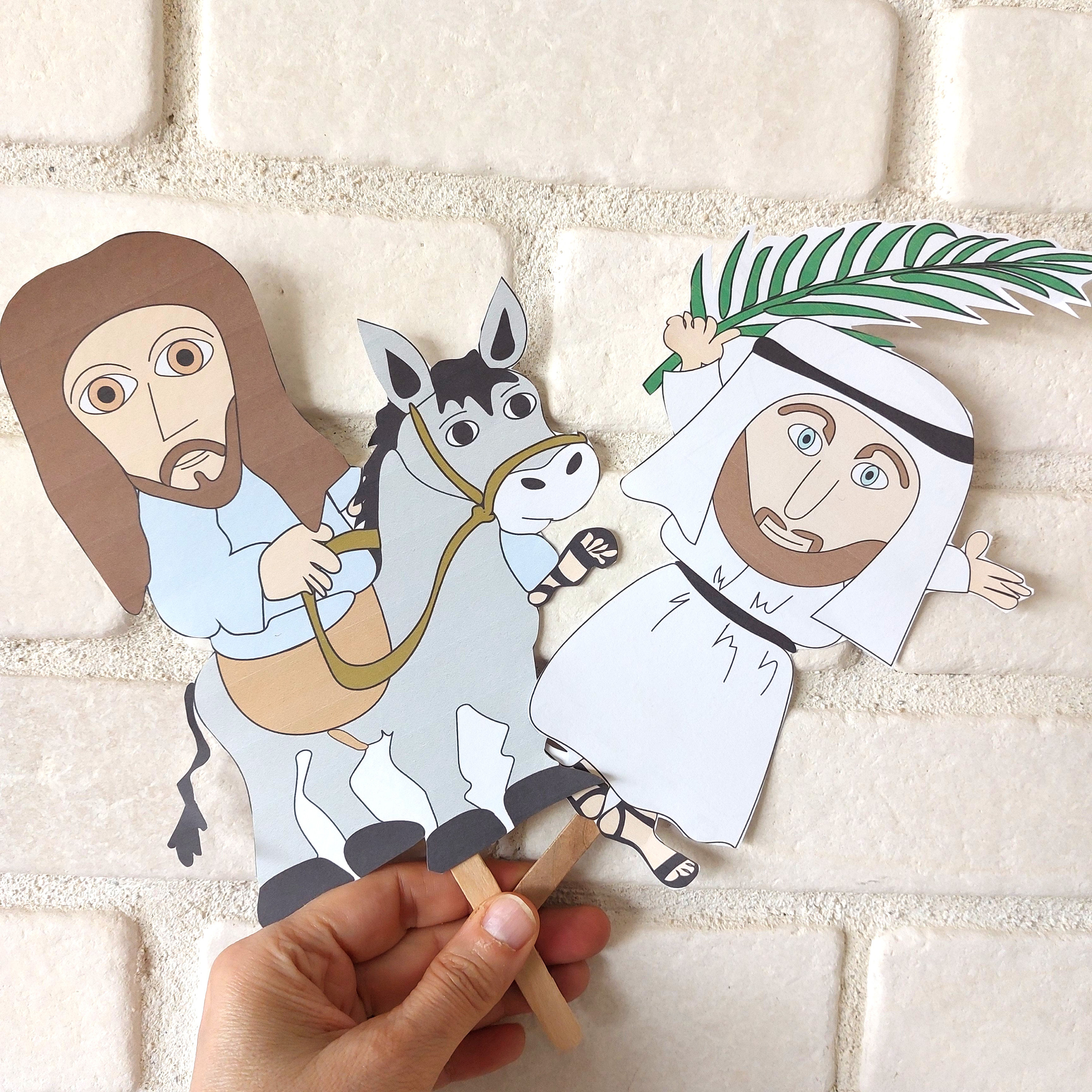 Easter Story Puppets for Kids, Instant Download, Bible Story, Palm ...
