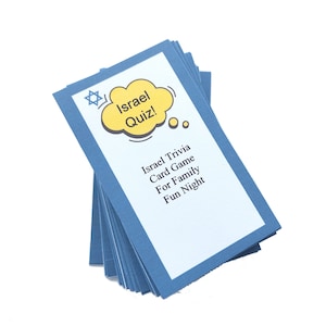 Israel Quiz Game , 100 Trivia Cards, Family Game,printable and Editable ...