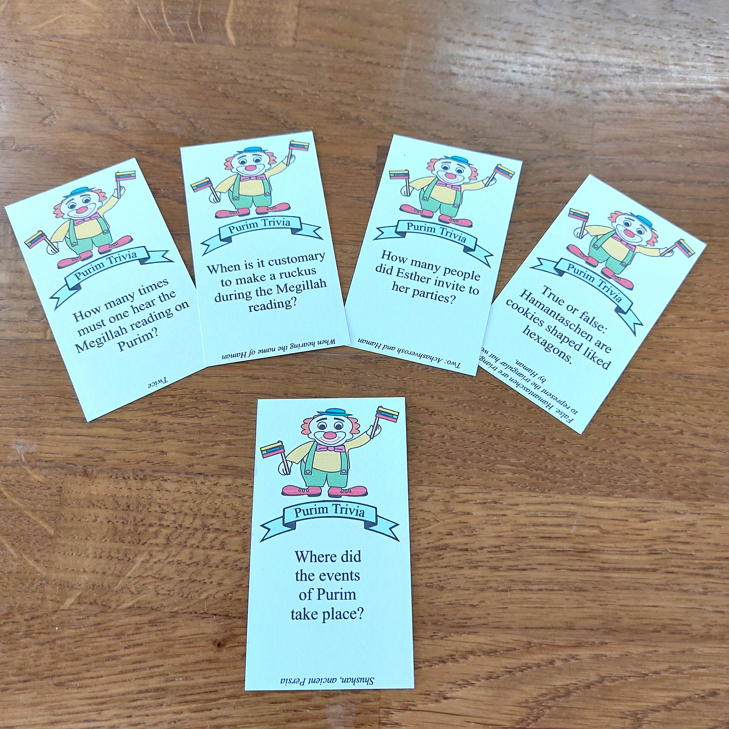 Purim Game , 54 Trivia Cards, Family Game, Instant Download, Printable ...