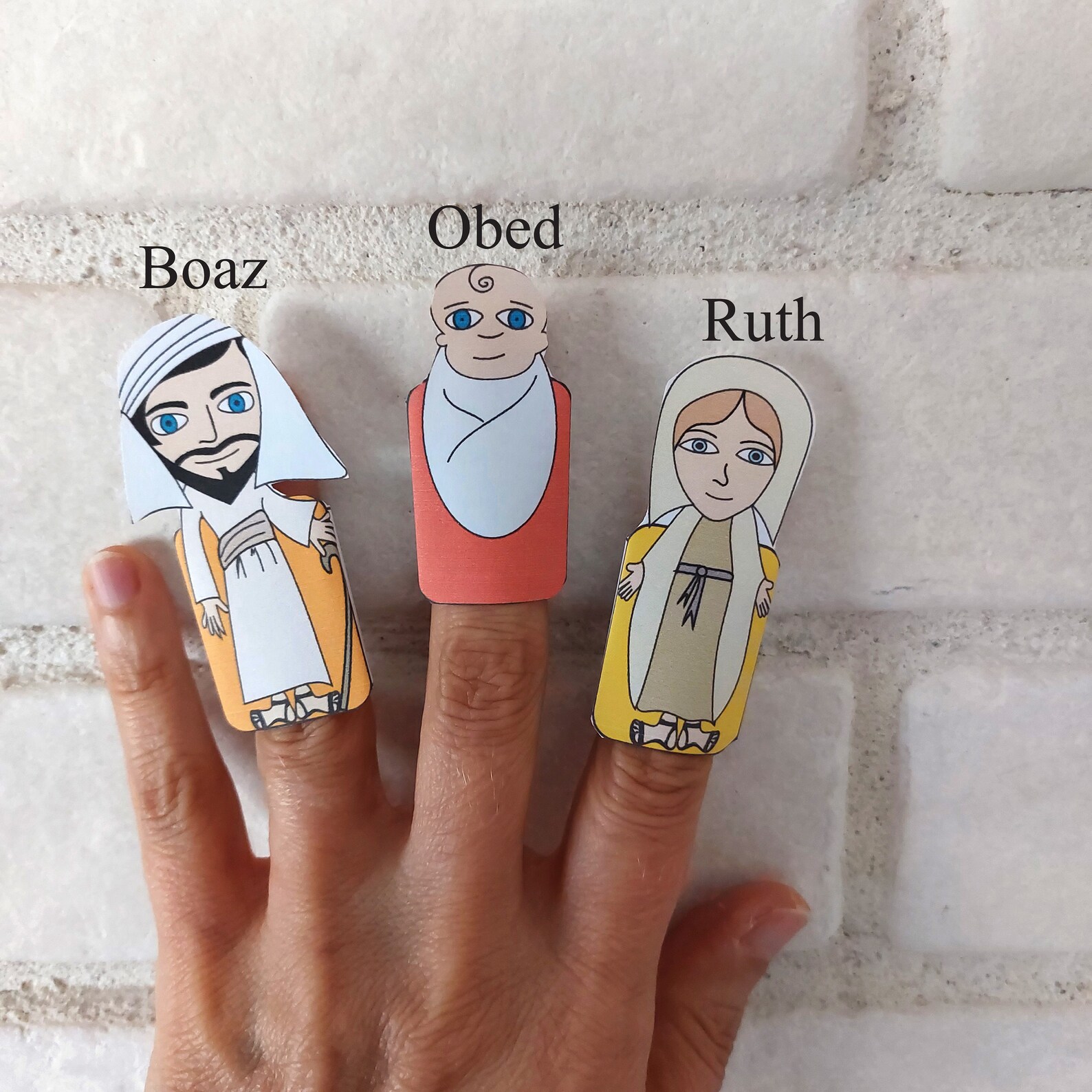 Printable Book of Ruth Finger Puppets, Instant Download, Bible Puppets ...