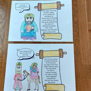 Printable Purim Megillat Esther, Coloring Book Book of Esther for Kids ...