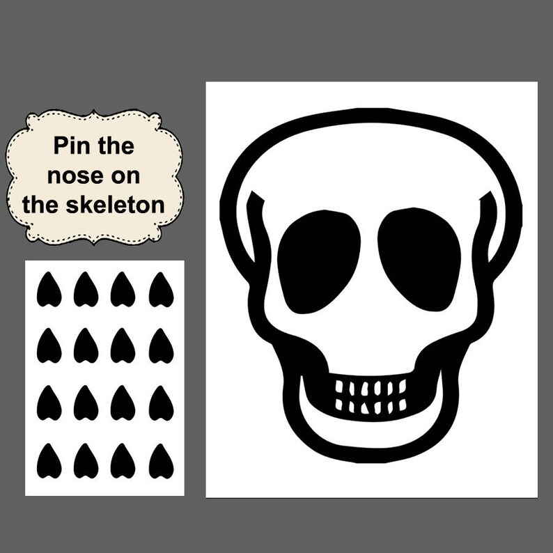 Pin the Nose Game Instant Download Halloween Party - Etsy