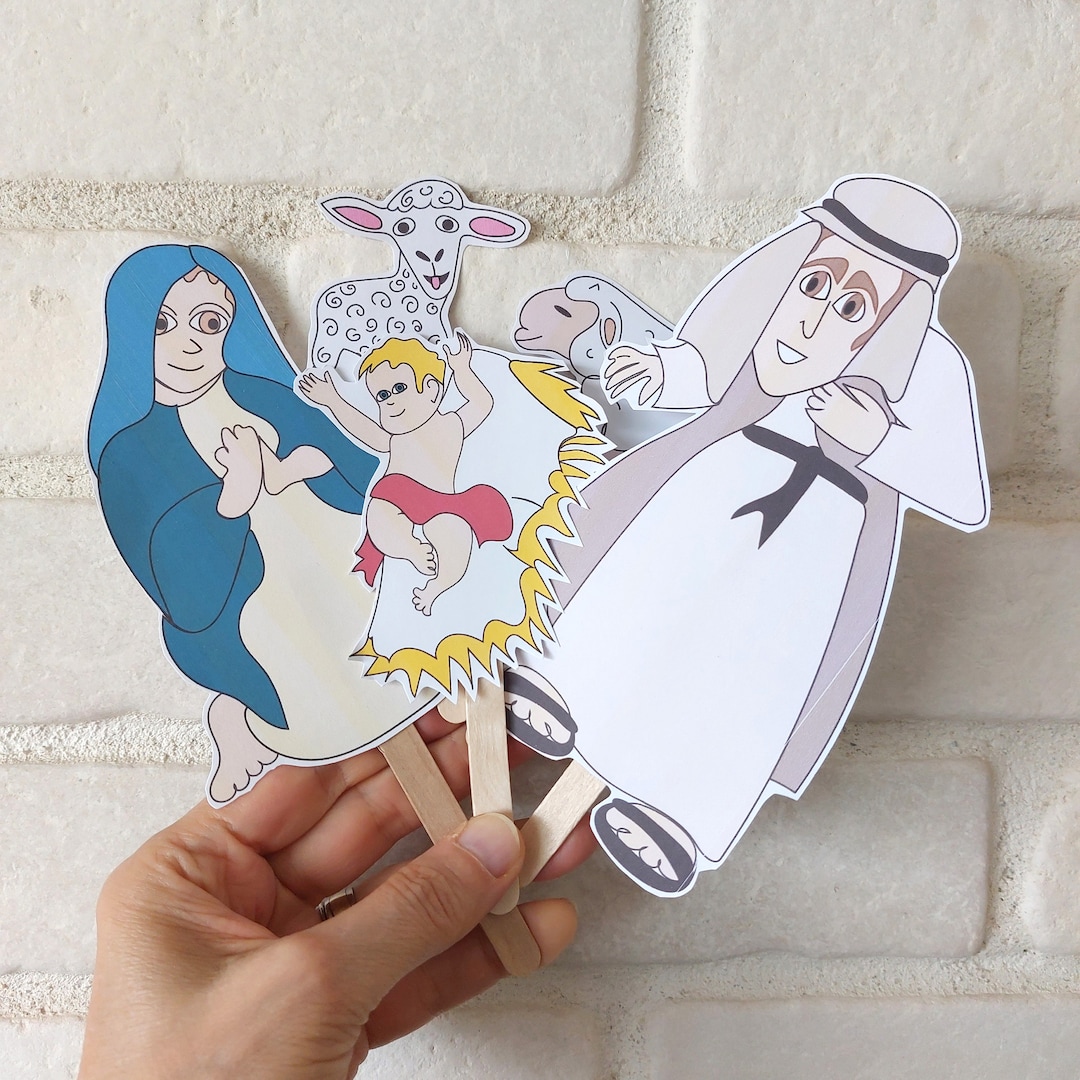 Nativity Story Printable Puppets for Kids, Instant Download, DIY Pdf ...