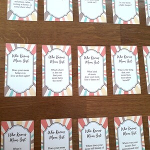 Mom Trivia Game, Printable Game, Editable, Cards Game, Who Knows Mom ...