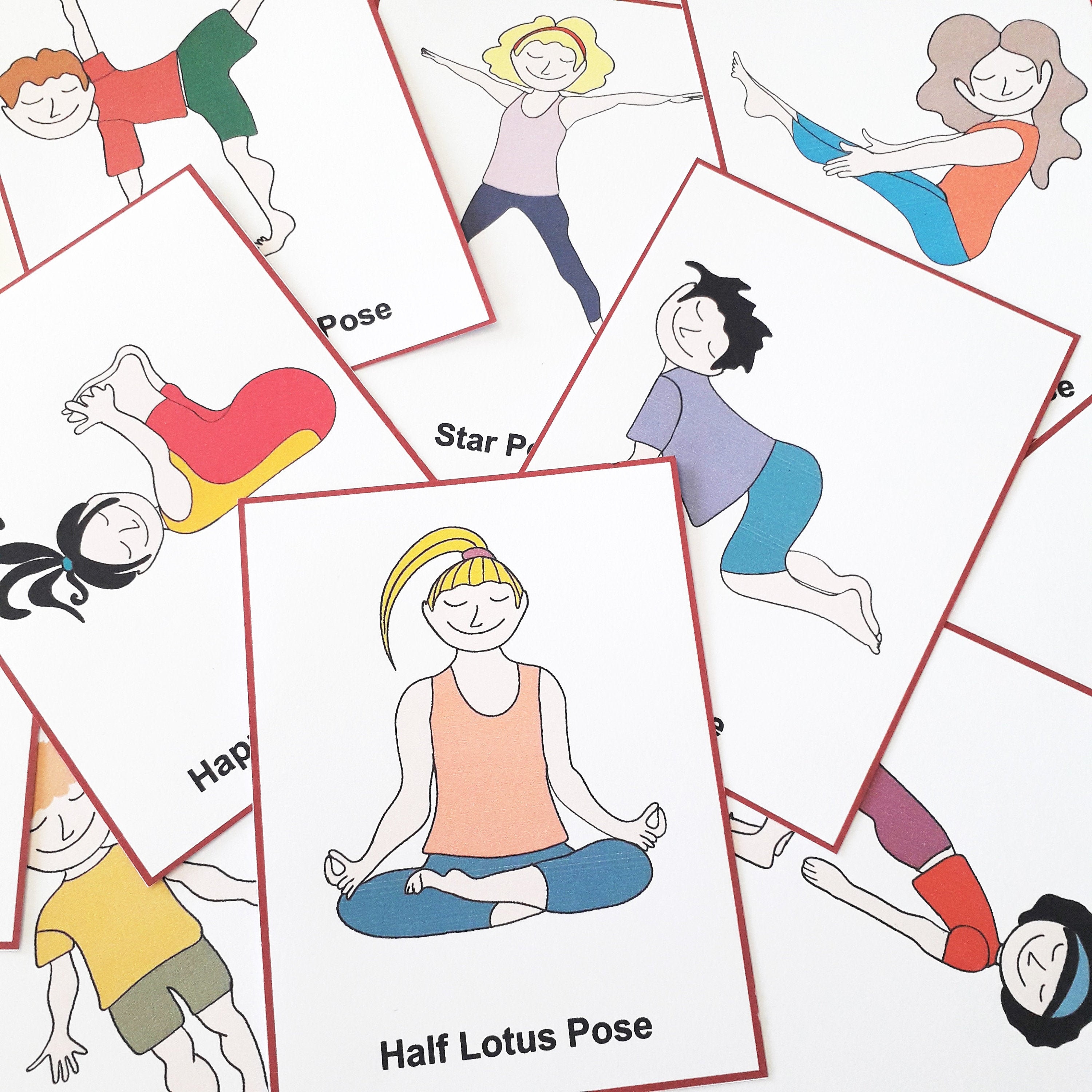 Yoga Cards for Kids 44 Montessori Cards Printable and | Etsy