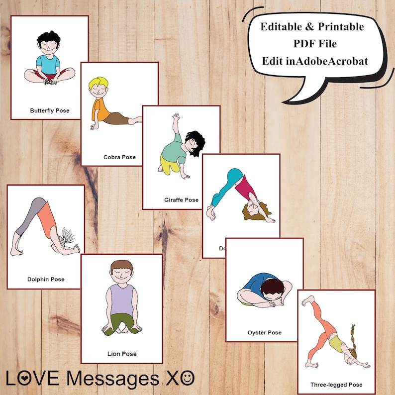 Yoga Cards for Kids 44 Montessori Cards Printable and | Etsy