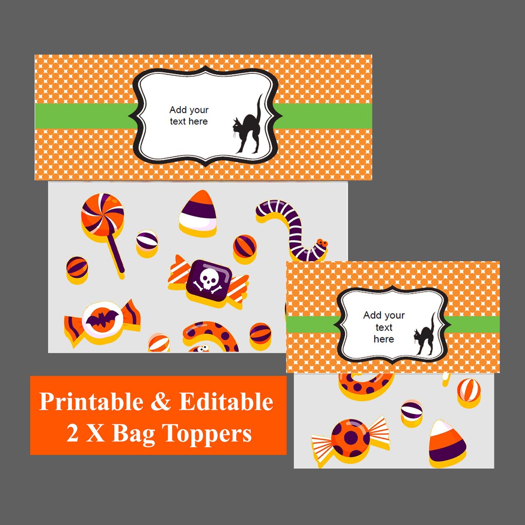 Printable Halloween Bag Toppers Instant Download Halloween - Etsy